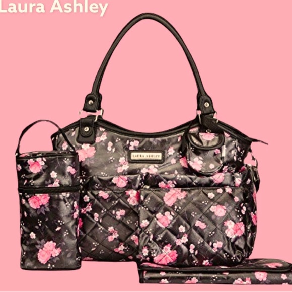 Laura Ashley | Bags | Laura Ashley Floral Baby Diaper Bag Purse Like ...